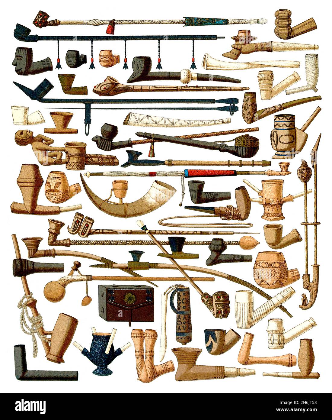 Different African pipes, 19th century Stock Photo - Alamy
