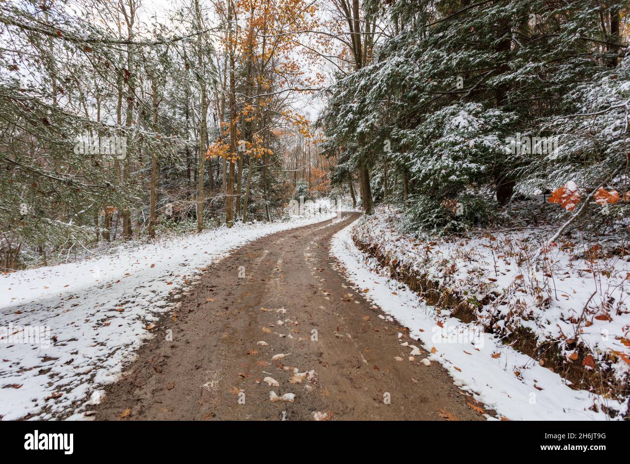 Muddy dirt road snowy hi-res stock photography and images - Alamy
