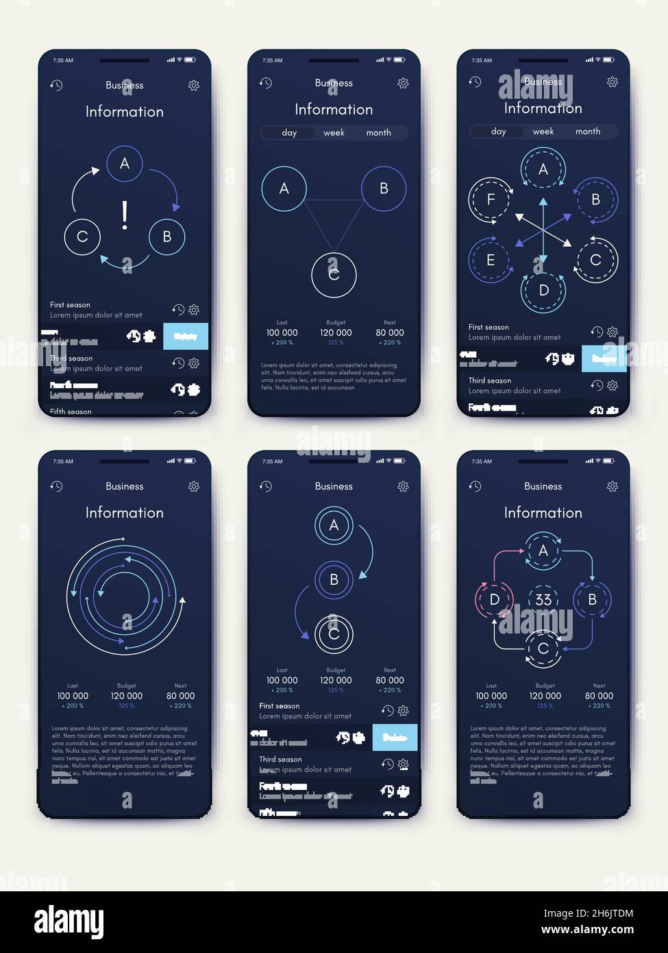 Vector graphics infographics with mobile phone. Template for creating ...
