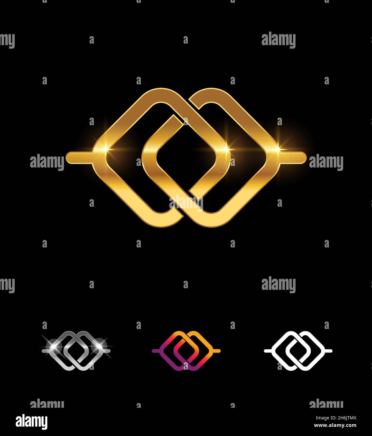 A Vector Illustration set of Golden Logo Shape Vector Sign Stock Vector ...