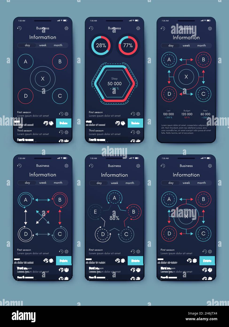 Vector graphics infographics with mobile phone. Template for creating ...