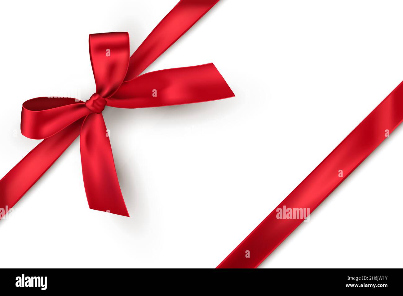 Red bow and ribbon ribbon isolated on white background. Vector ...