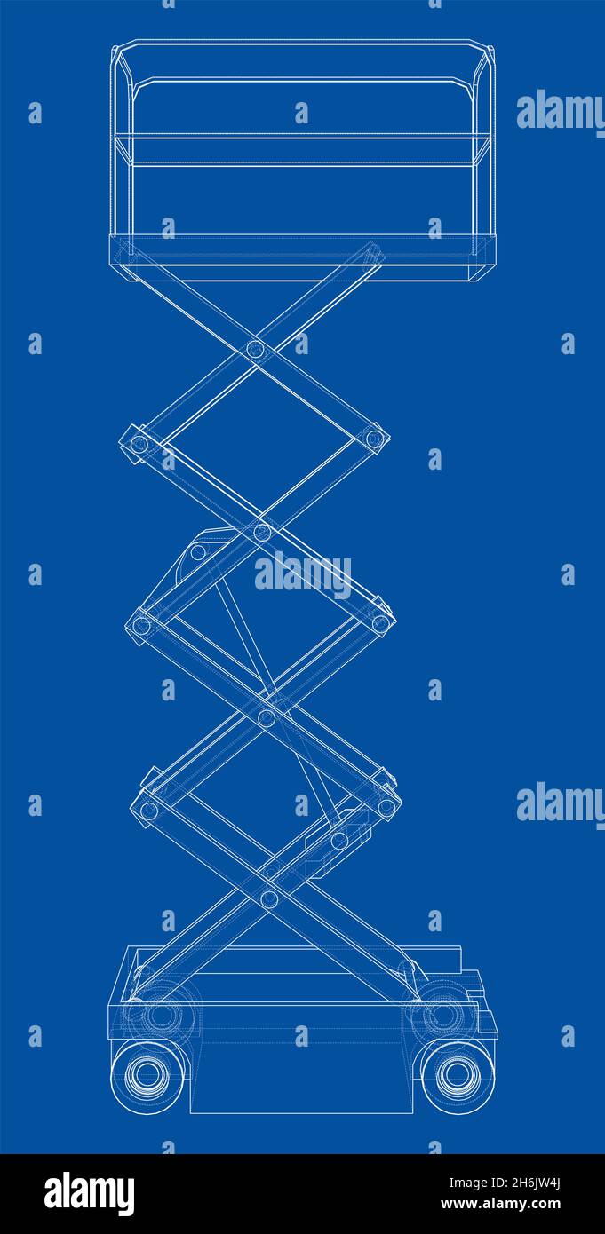 Scissor lift concept outline Stock Photo - Alamy