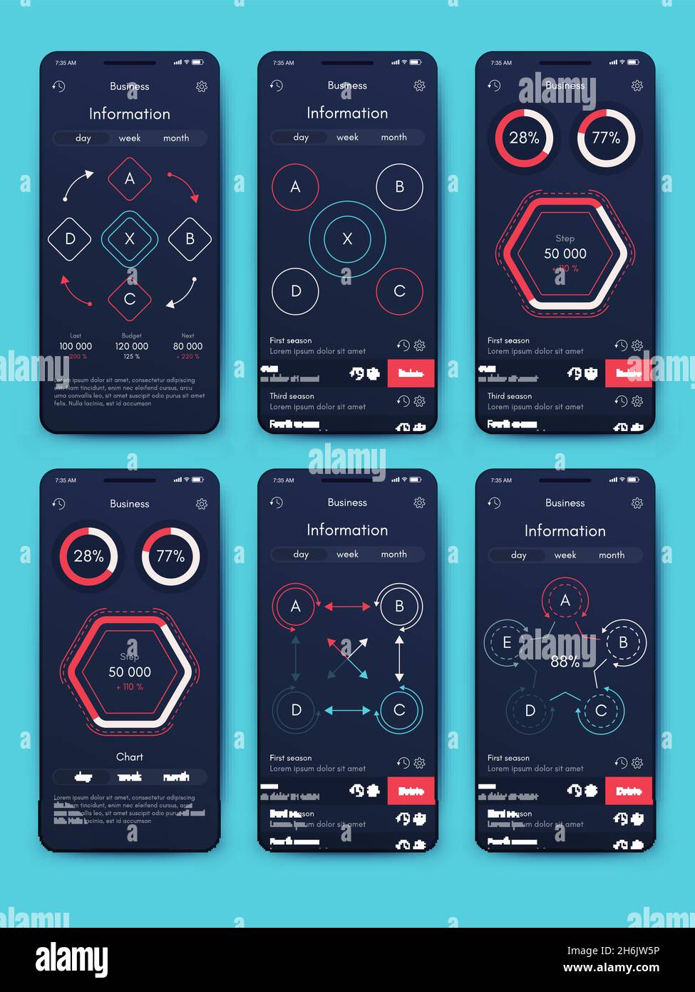 Vector graphics infographics with mobile phone. Template for creating ...