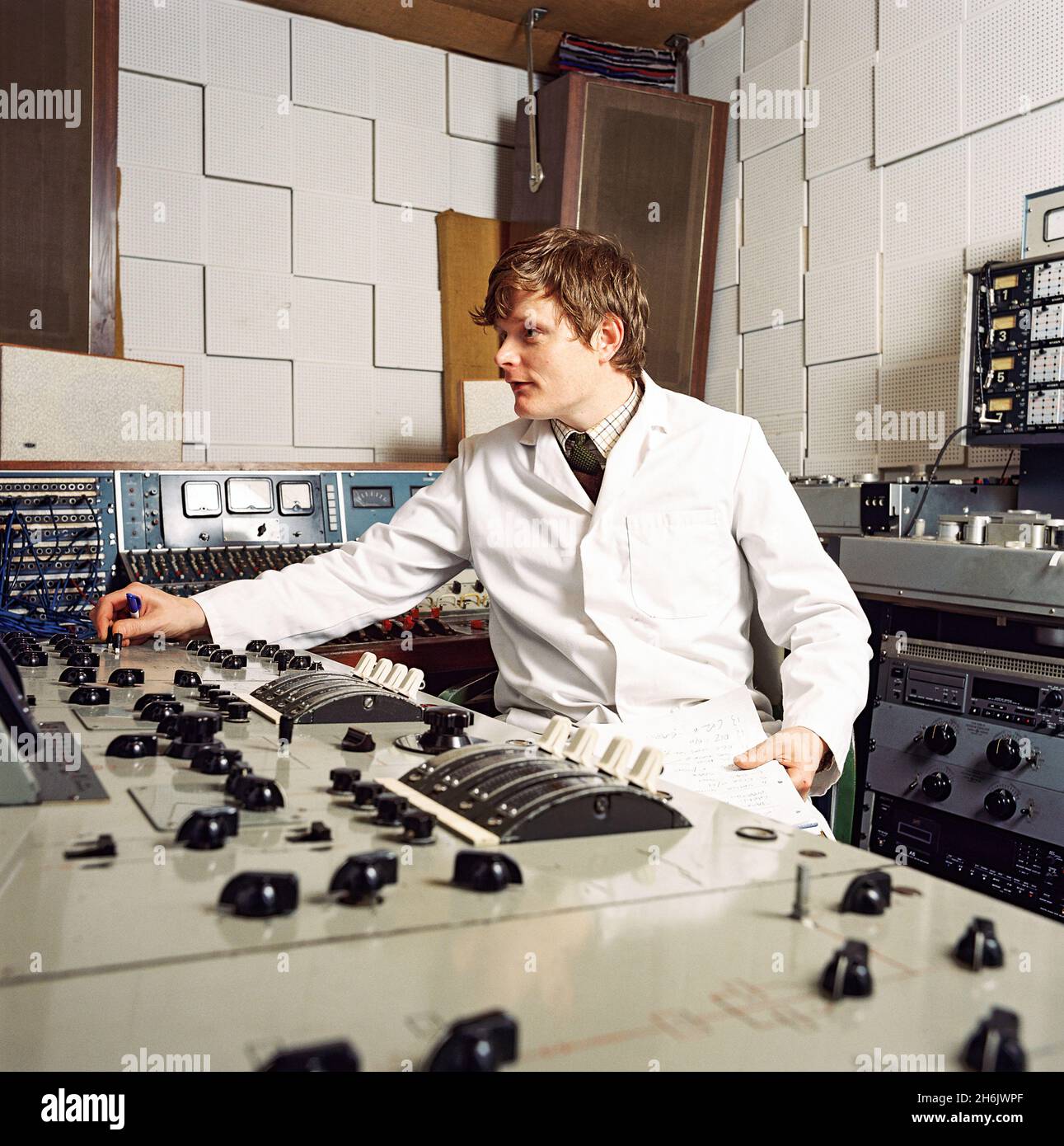 Liam Watson analogue record producer photographed in Toerag studios ...