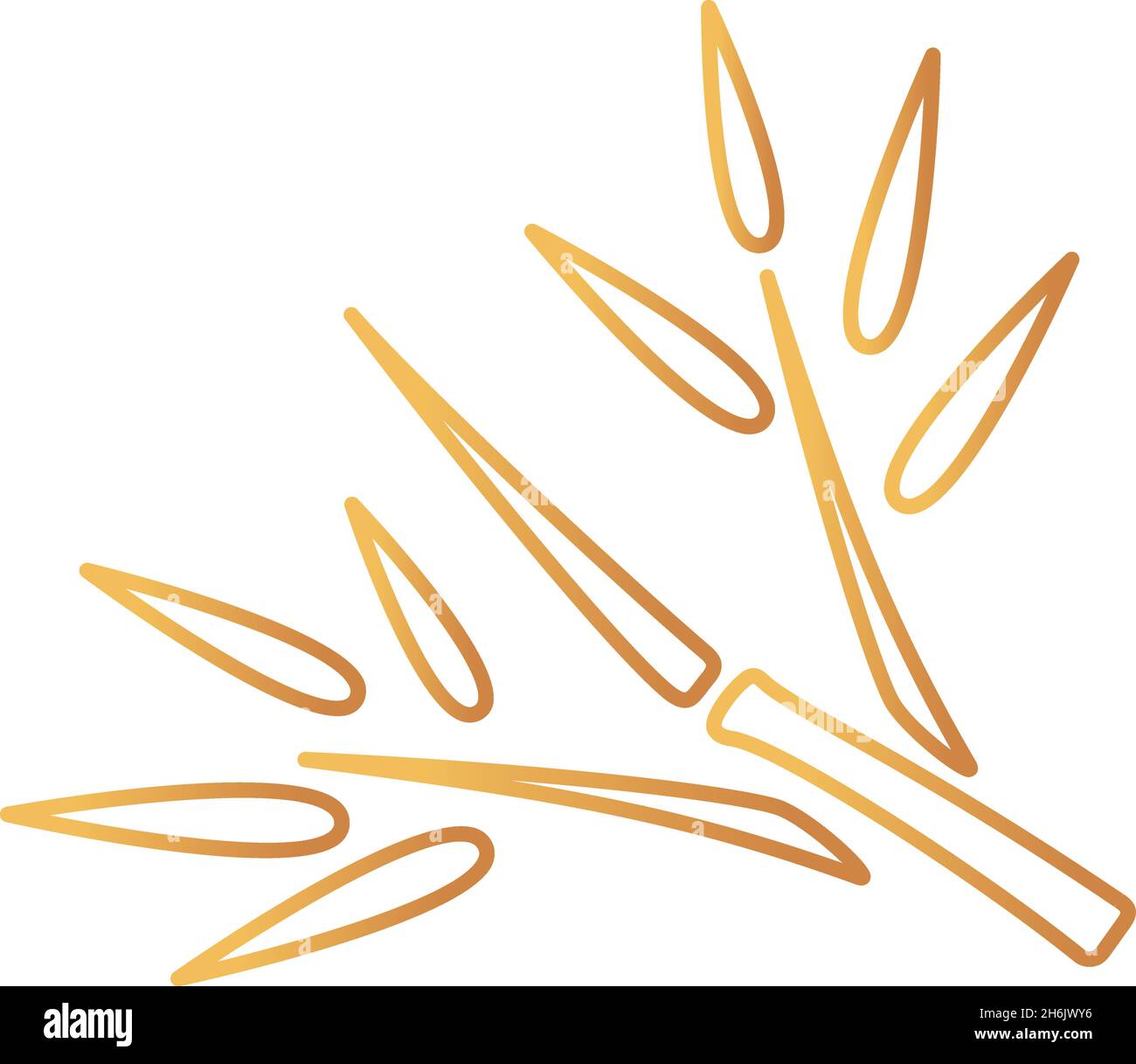 Tree branch. Golden line design. Japanese bamboo Stock Vector Image ...