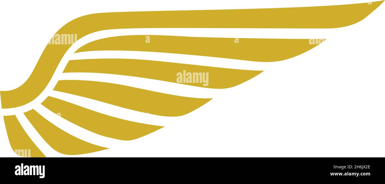 Golden wing stencil. Phoenix sign. Flight emblem Stock Vector Image ...