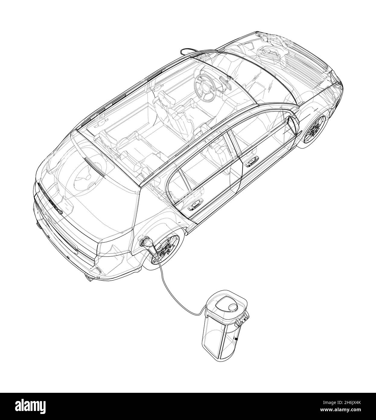 Electric Vehicle Charging Station Sketch Stock Photo - Alamy