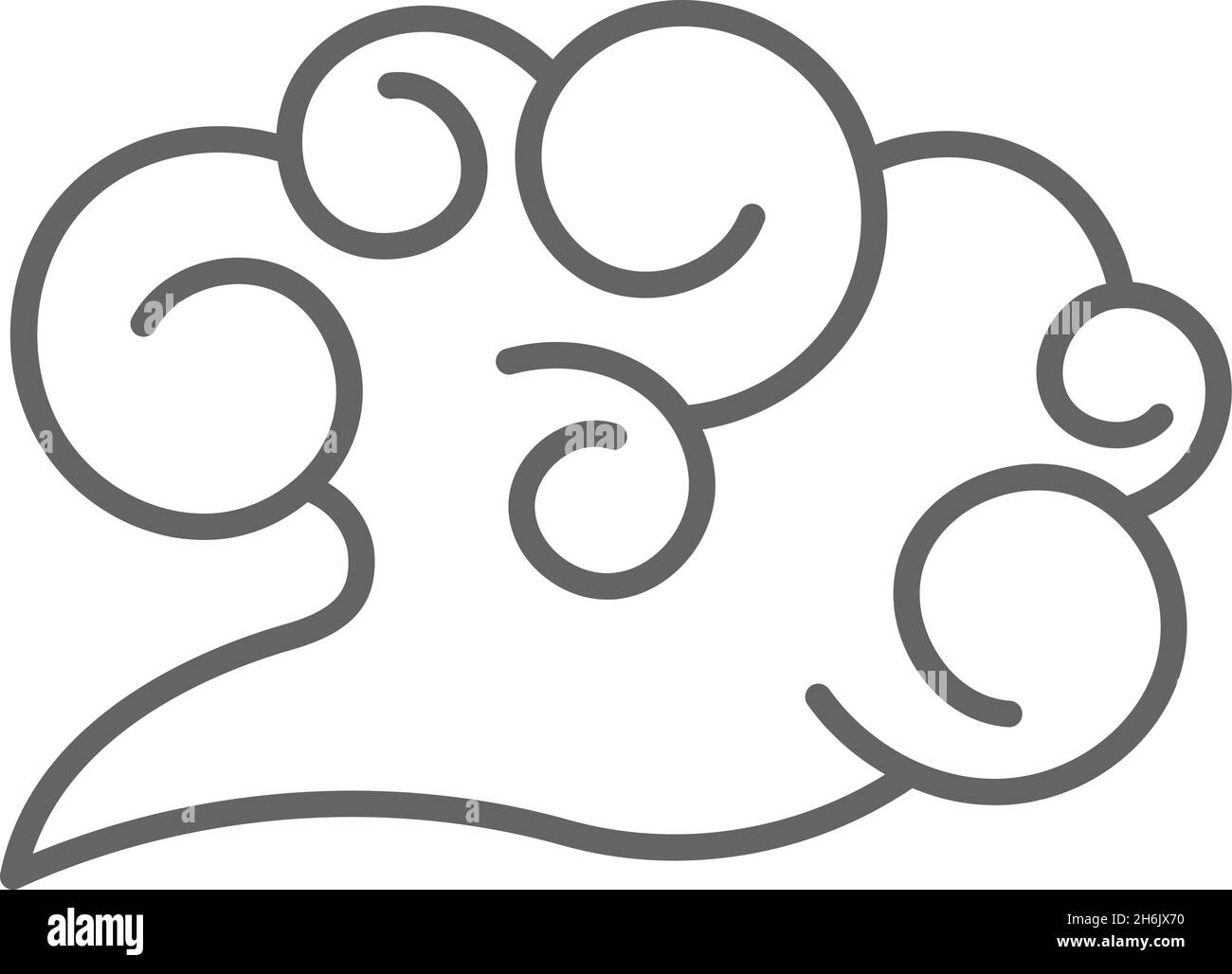 Flying cloud in wind sky. Hand drawn ink style Stock Vector Image & Art ...