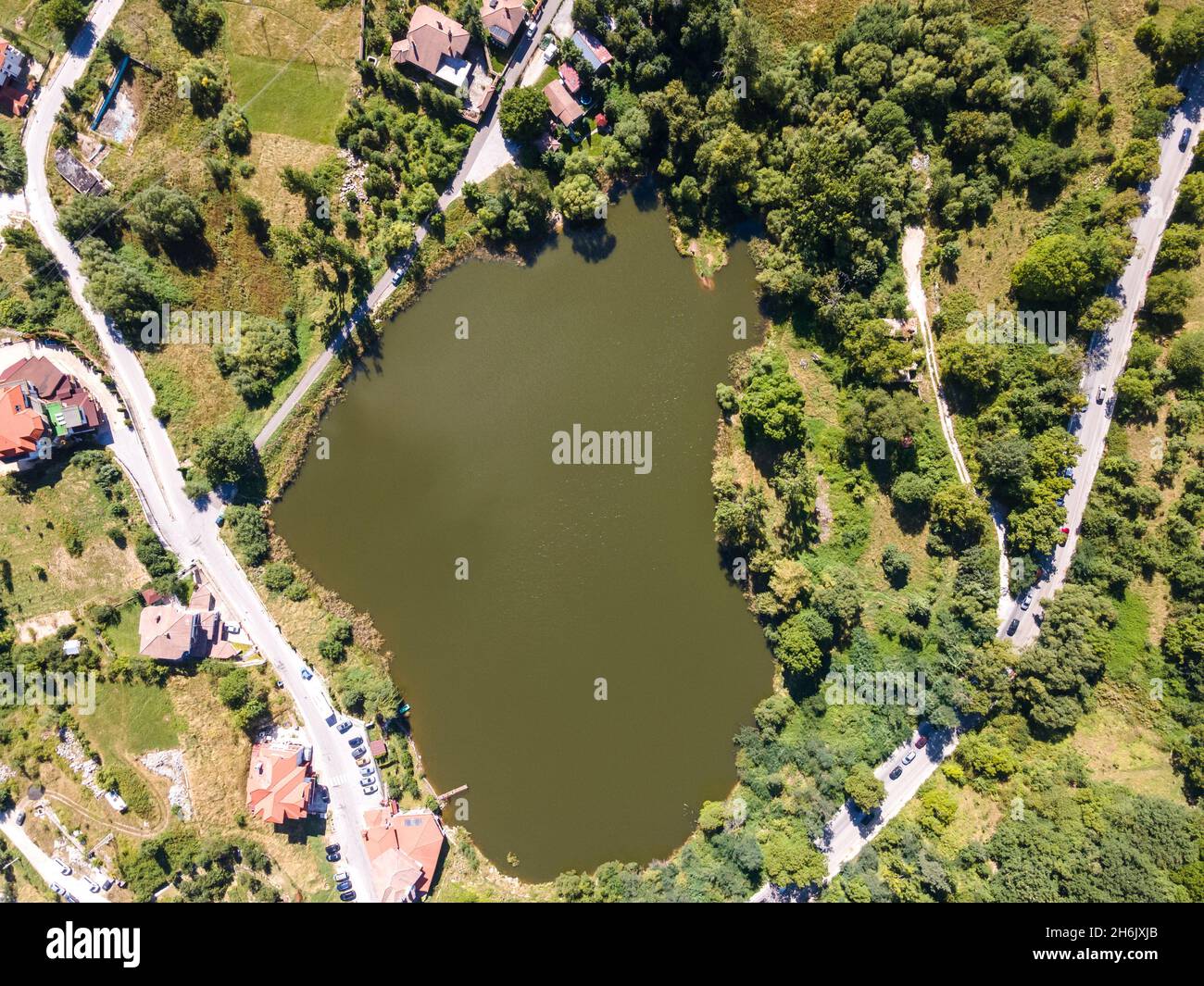 Aerial Panorama of Rhodope Mountains near Smolyan lakes, Smolyan Region ...