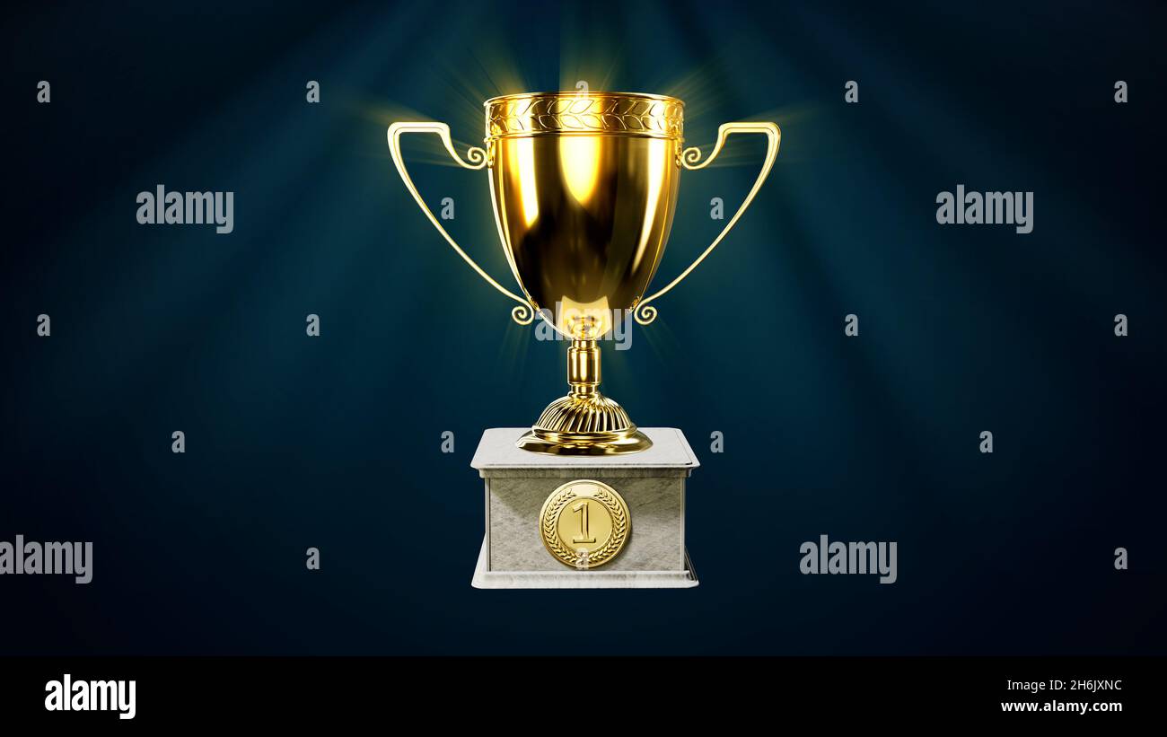 trophy chalice on dark bg - championship achievement - object 3D ...