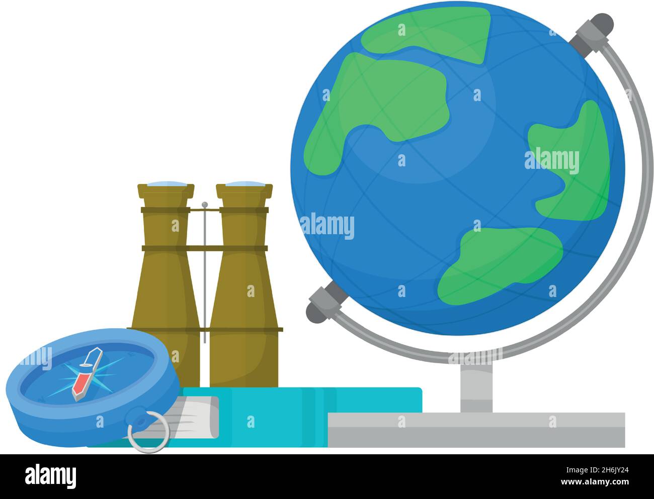 Geography symbol. Cartoon tools for travel and exploration Stock Vector ...