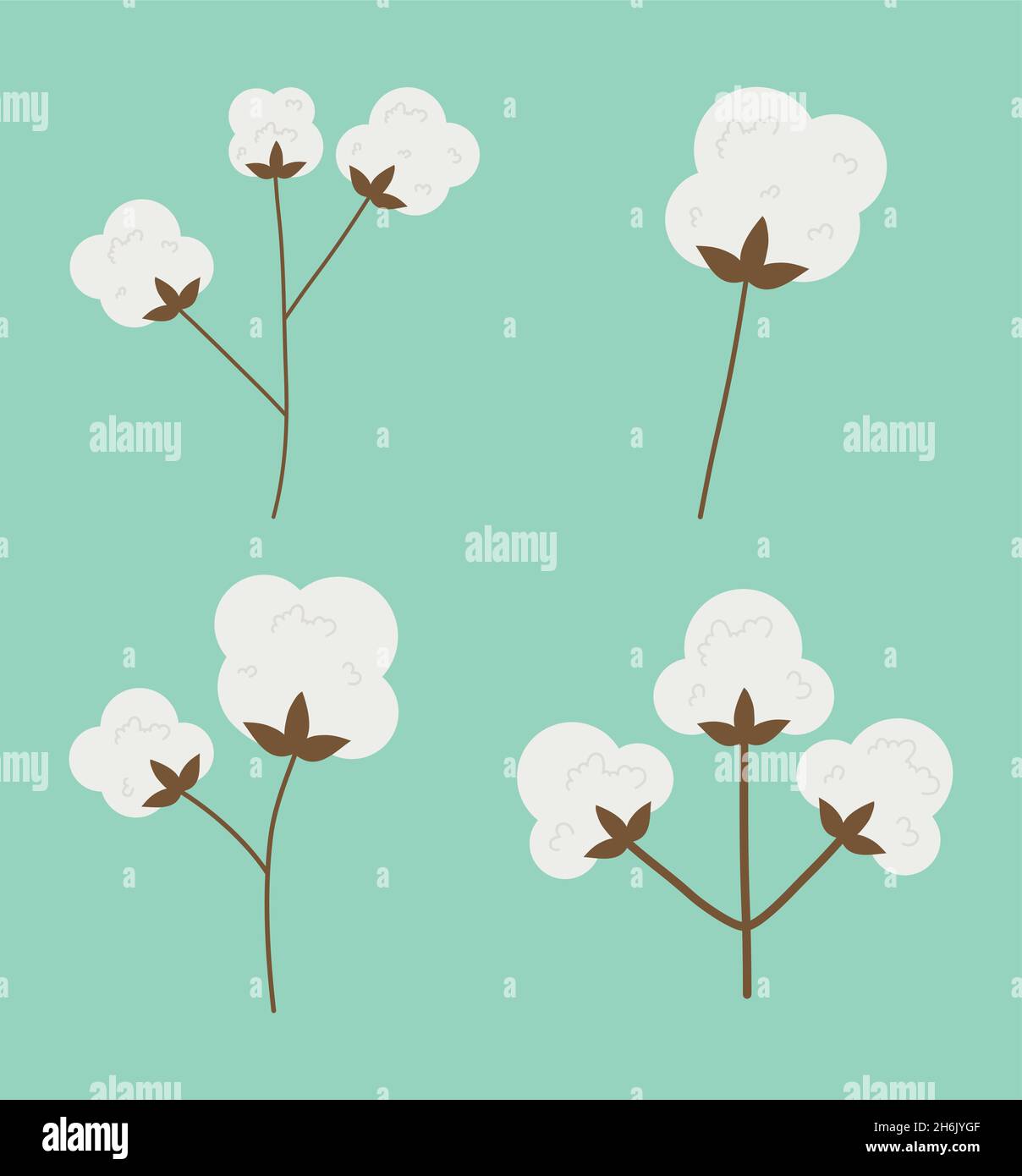 cotton branches icon set design Stock Vector Image & Art - Alamy