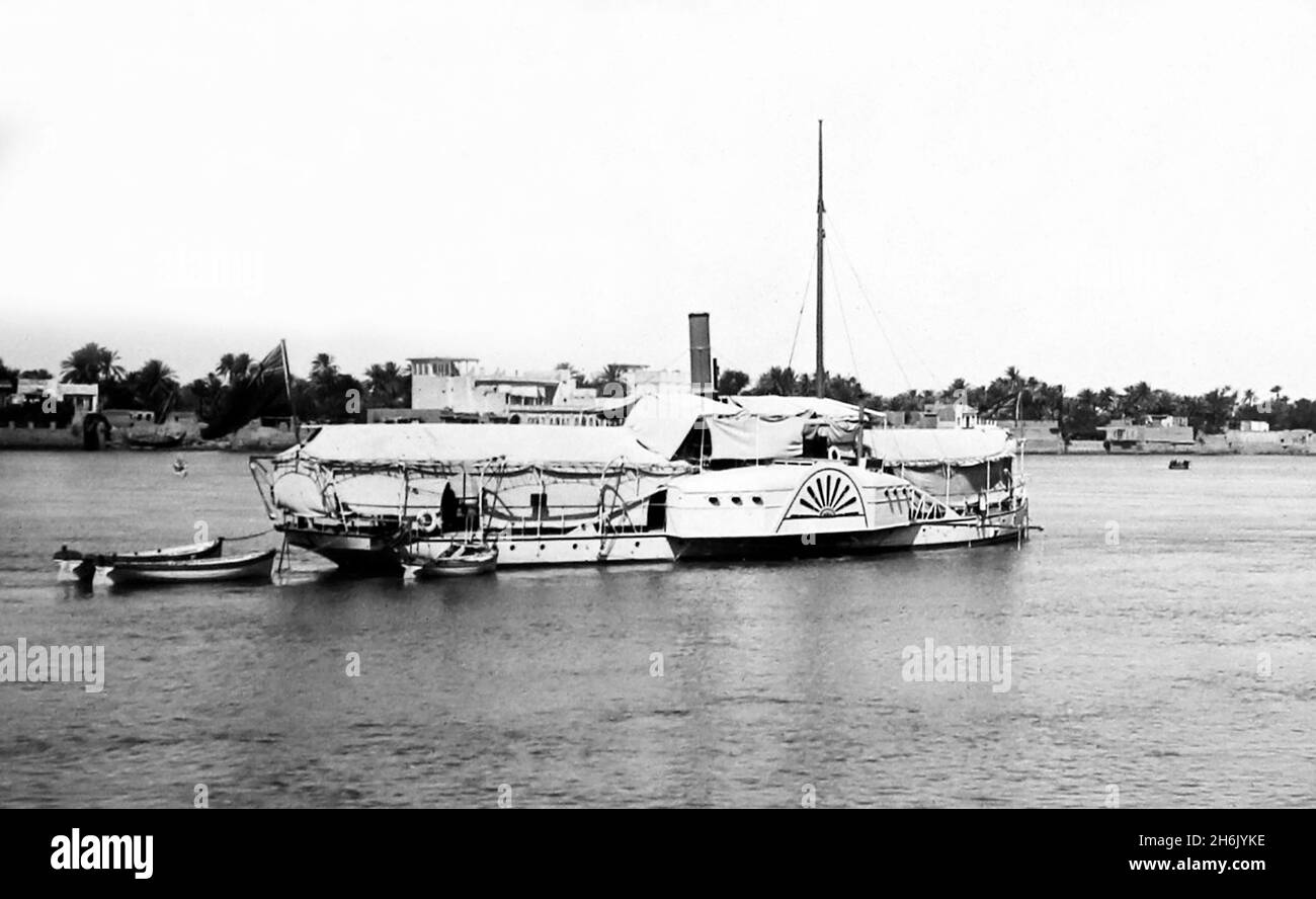 Paddle steamer SS Comet, Bagdad, Iraq in 1899 Stock Photo - Alamy