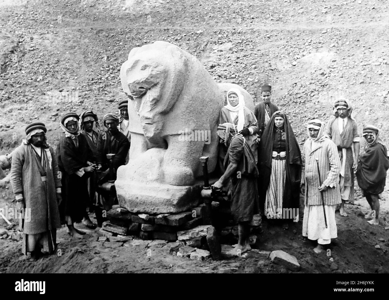 Lion of Babylon, Iraq, this photograph is dated 31st March 1898 Stock ...