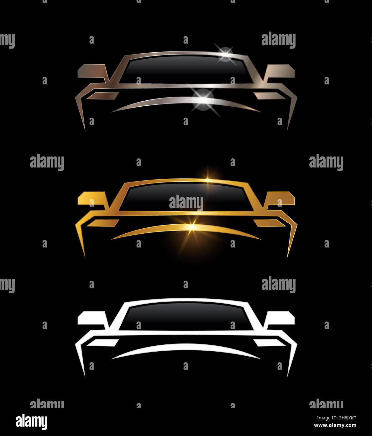 Vector illustration of sport car in gold and silver sign Stock Vector ...