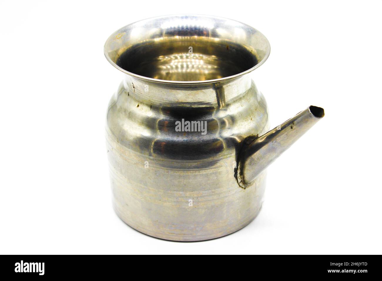 Stainless Steel Lota on white background with selective focus Stock ...