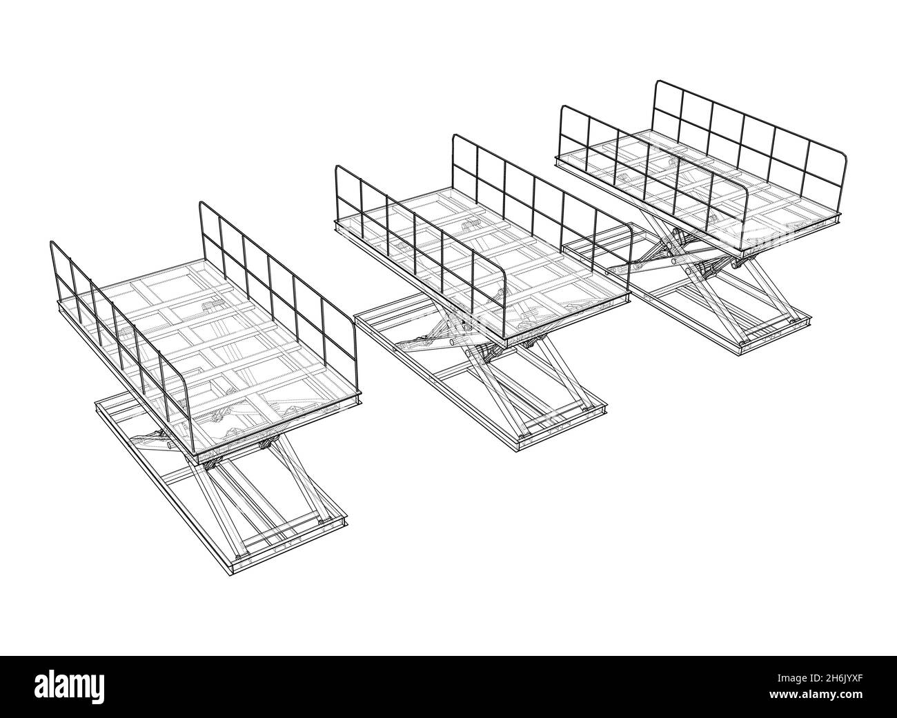 Scissors lift concept outline Stock Photo - Alamy