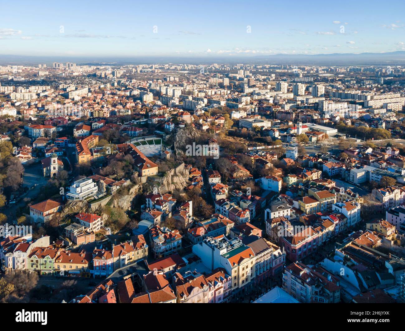 Amazing Aerial view of City of Plovdiv, Bulgaria Stock Photo - Alamy