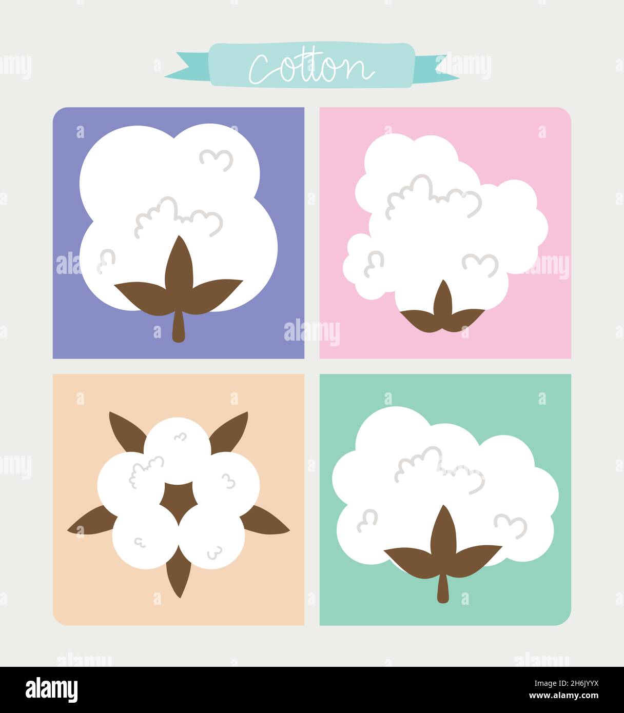 cotton design with flowers icons Stock Vector Image & Art - Alamy