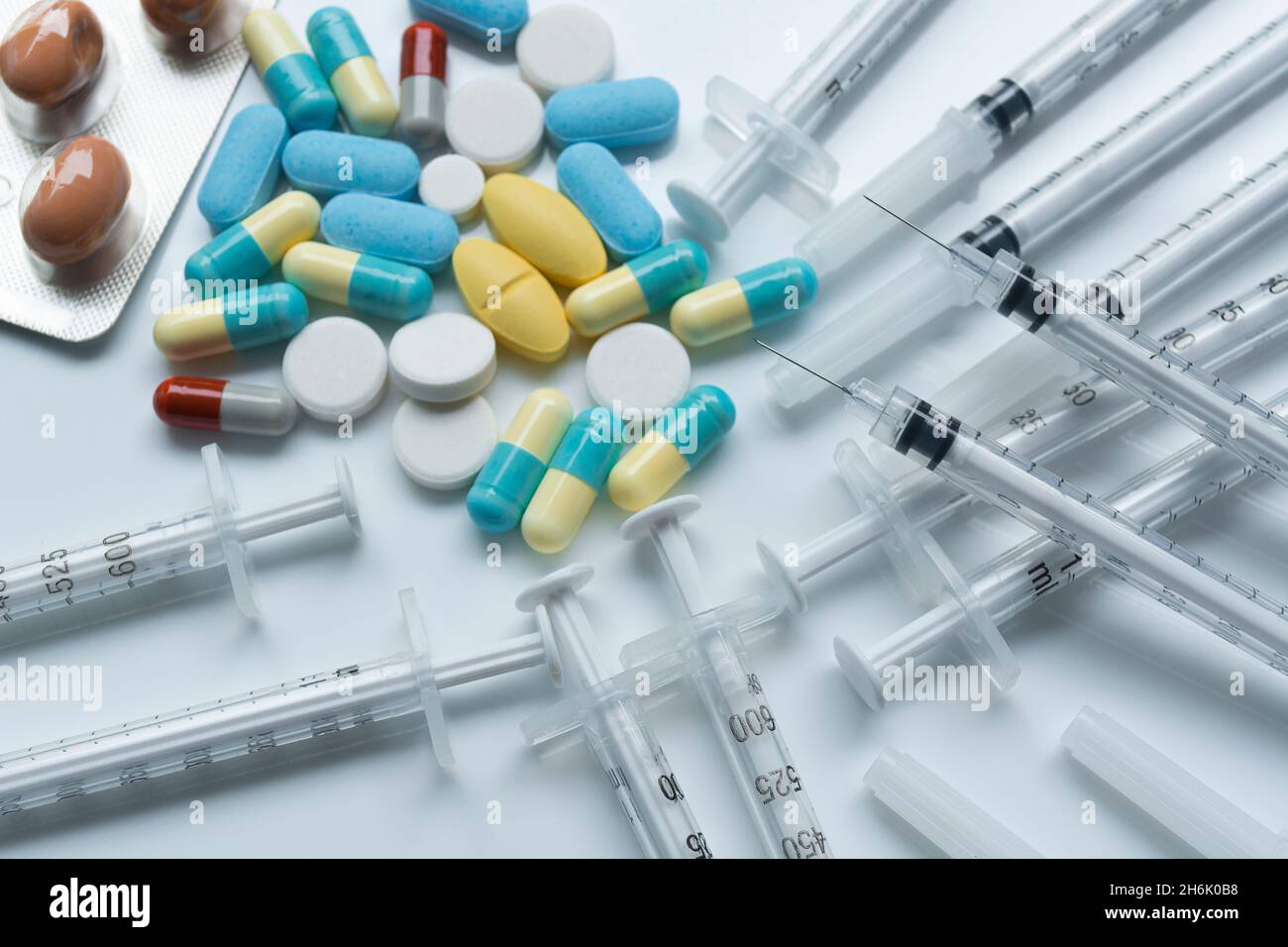 Assorted pharmaceutical medicine pills, tablets and capsules and ...