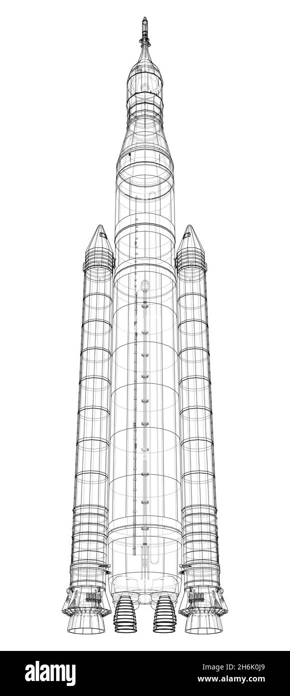 Space rocket concept outline Stock Photo - Alamy