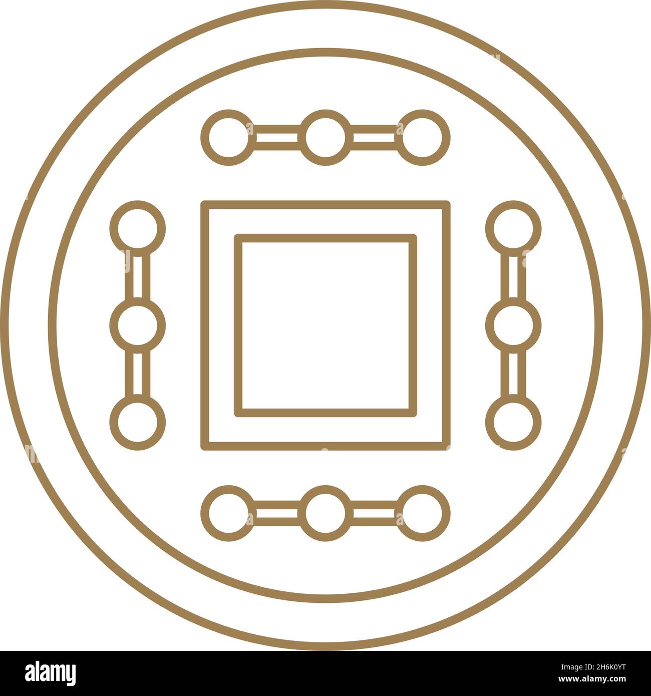 Feng shui coin. Golden oriental symbol of luck Stock Vector Image & Art ...
