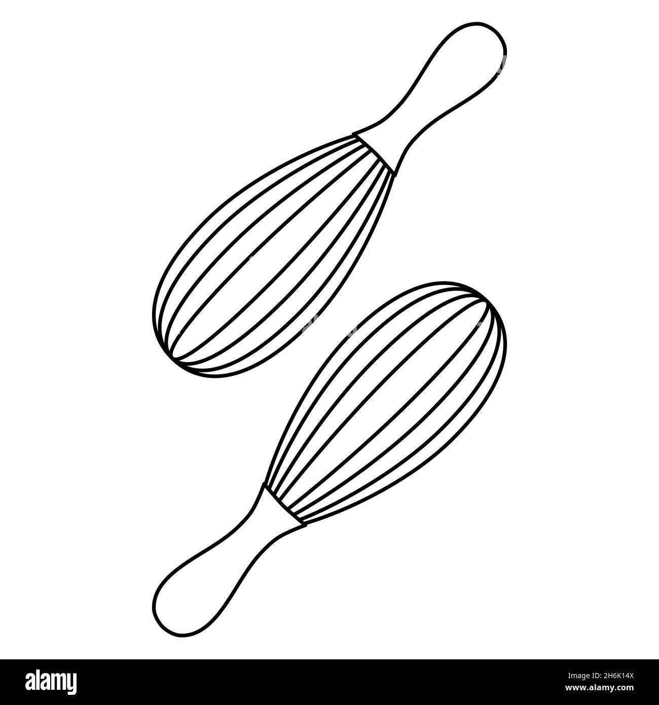 Kitchen tools set of two whisks, baking logo outline simple ...