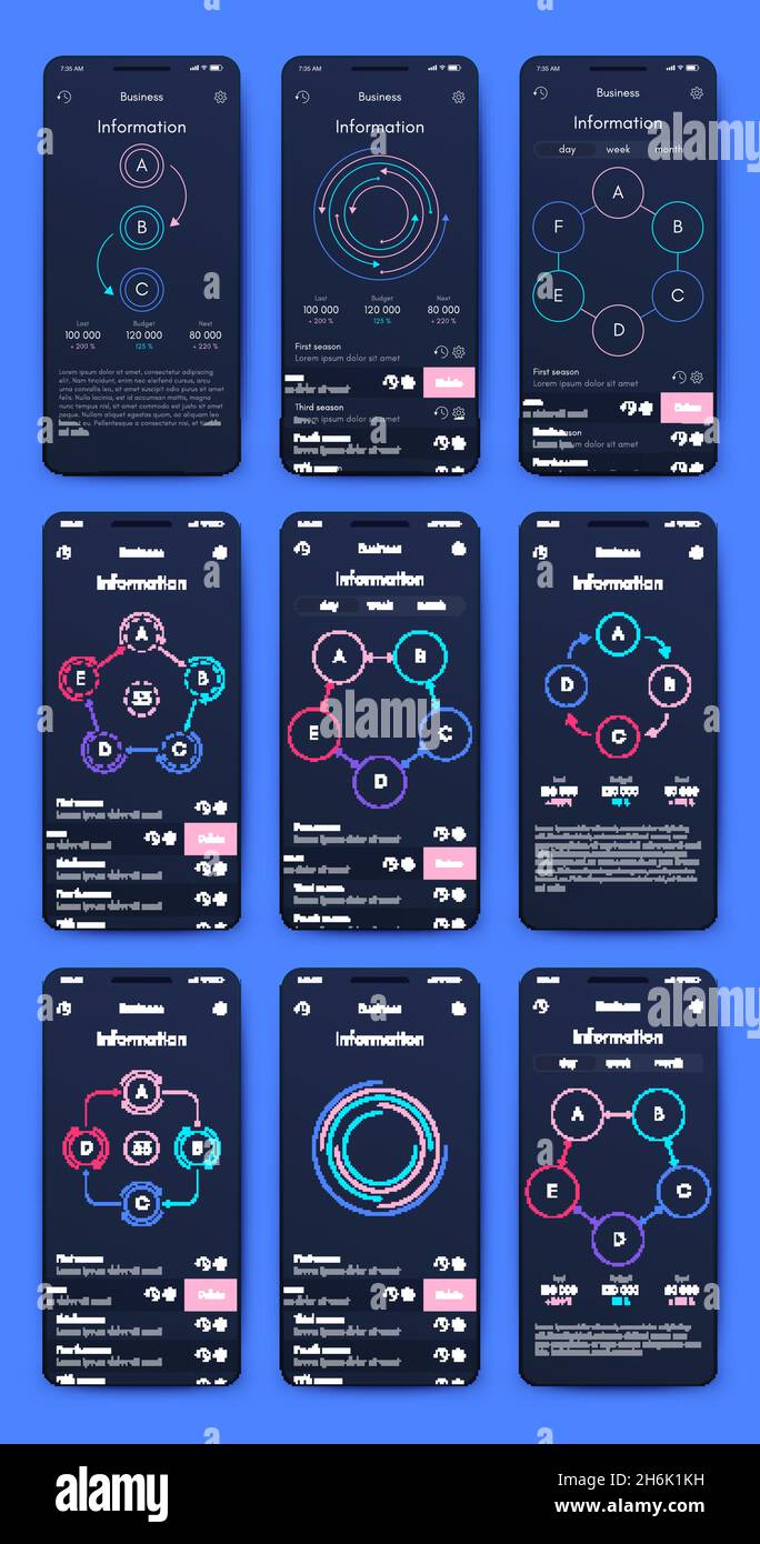 Vector graphics infographics with mobile phone. Template for creating ...