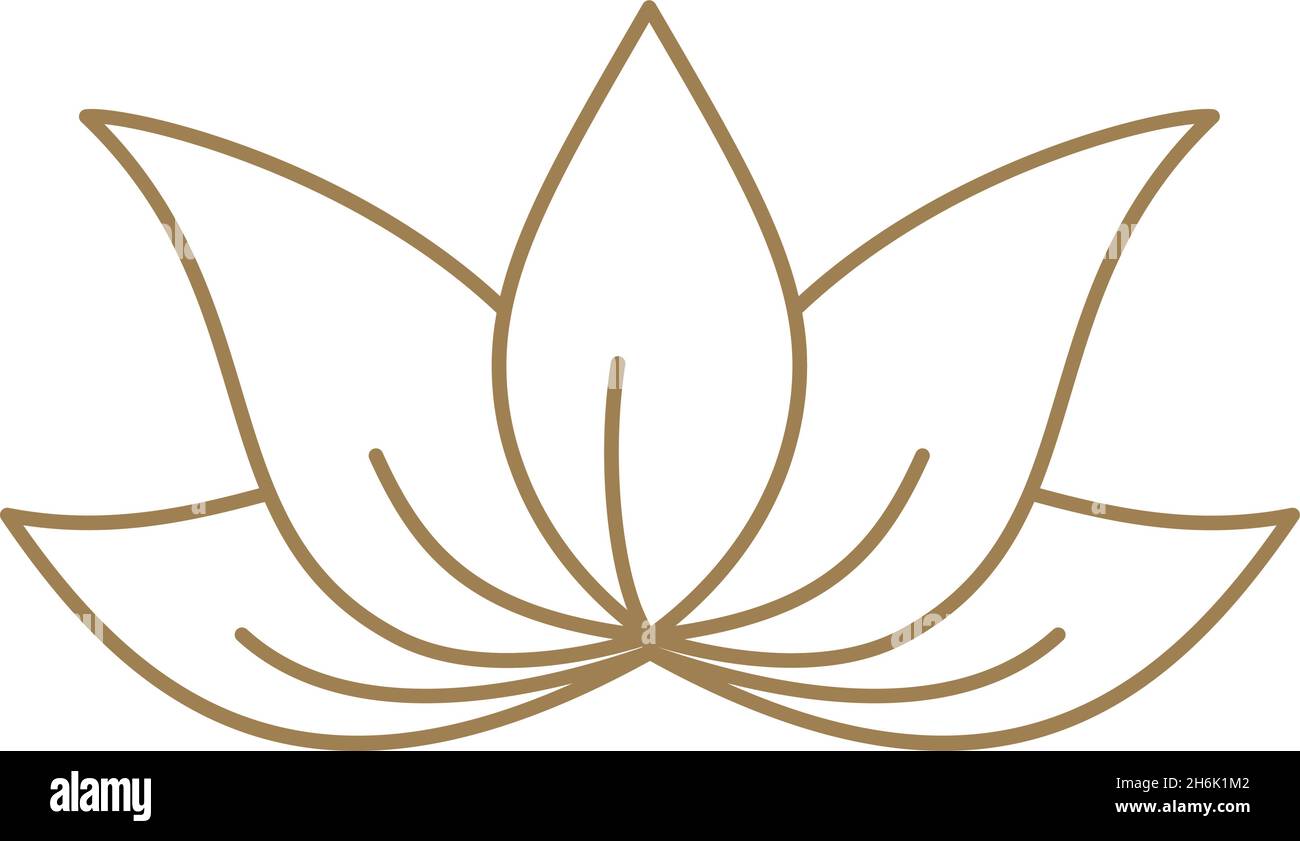 Golden flower logo. Line icon. Elegant blossom symbol Stock Vector ...