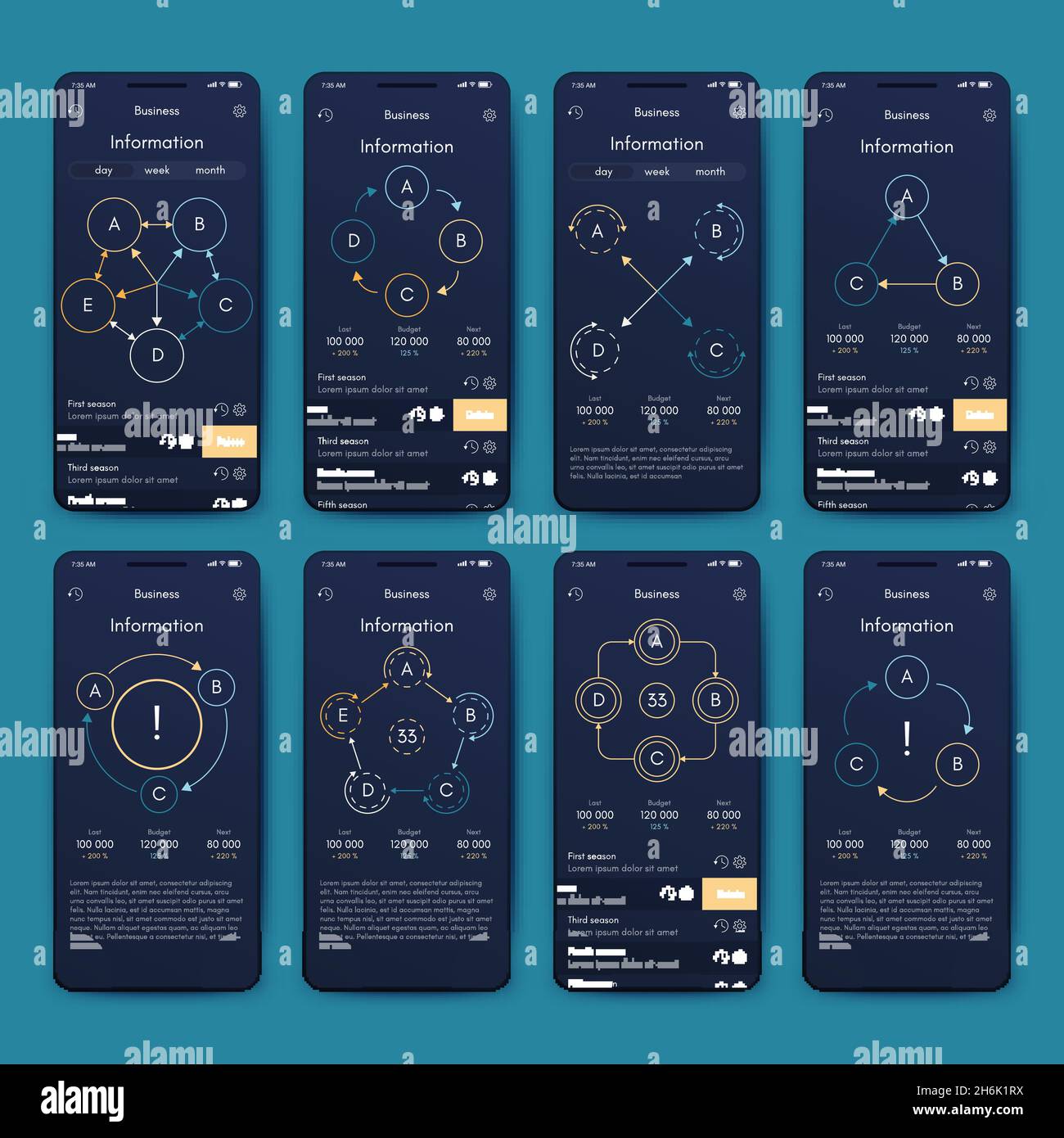 Vector graphics infographics with mobile phone. Template for creating ...
