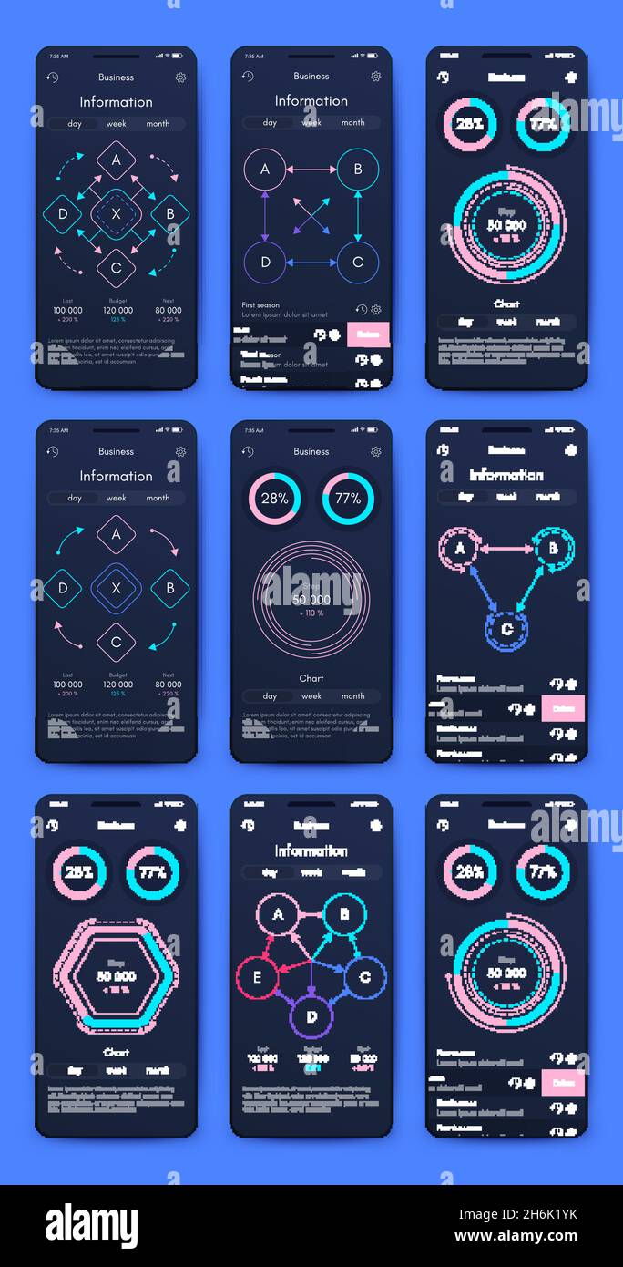 Vector graphics infographics with mobile phone. Template for creating ...