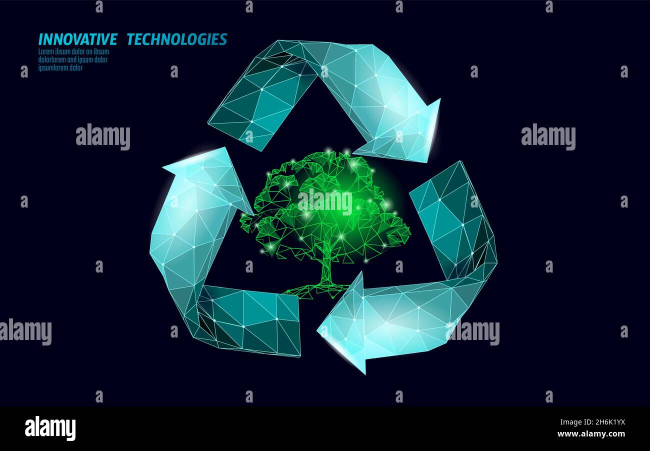 3D recycle plastic symbol. Environment safety urban recycling industry ...