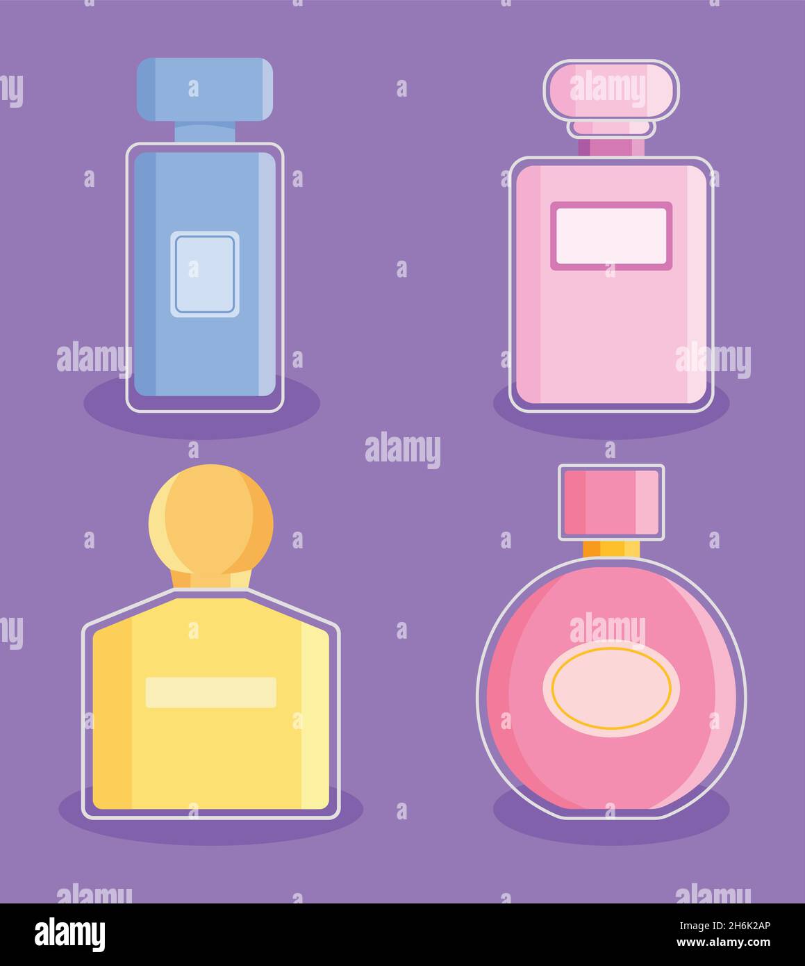 perfume bottles icon set on purple background Stock Vector Image & Art ...