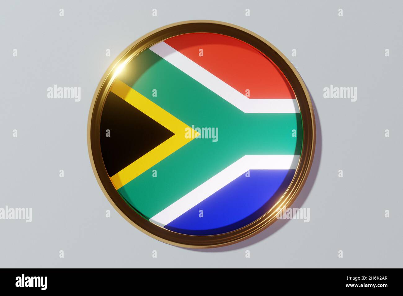 The national flag of South African Republic in the form of a round ...