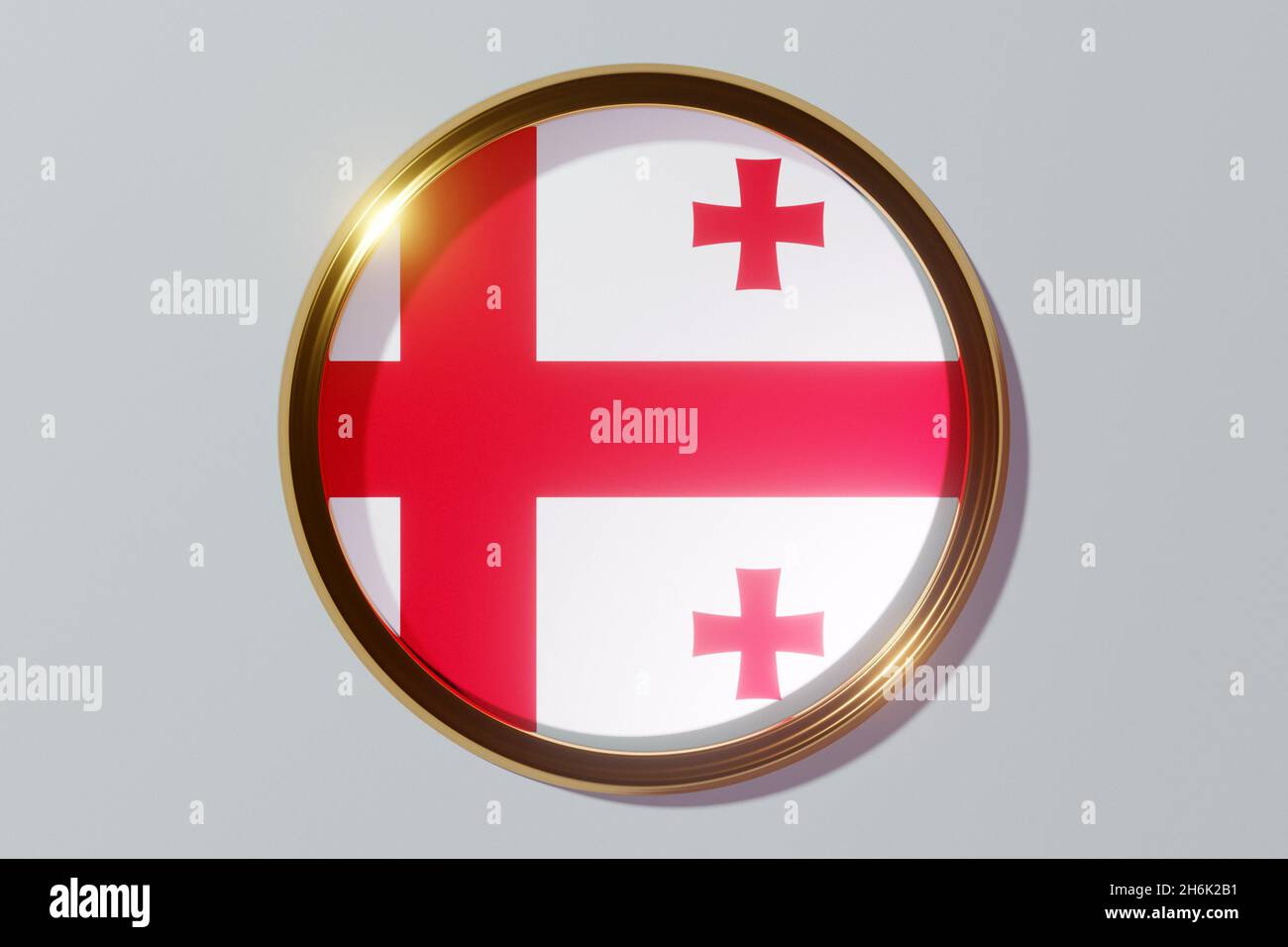 The national flag of Georgia in the form of a round window. Flag in the ...