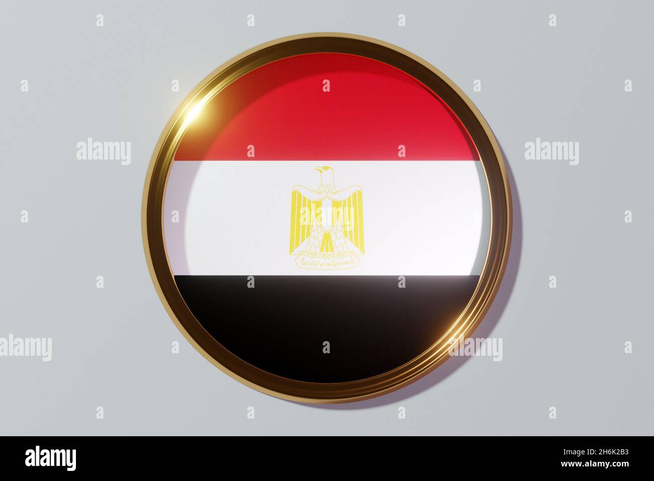 The national flag of Egypt in the form of a round window. Flag in the ...