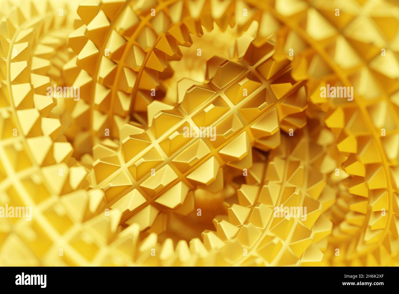 3d illusion yellow isometric abstract shapes colorful shapes ...