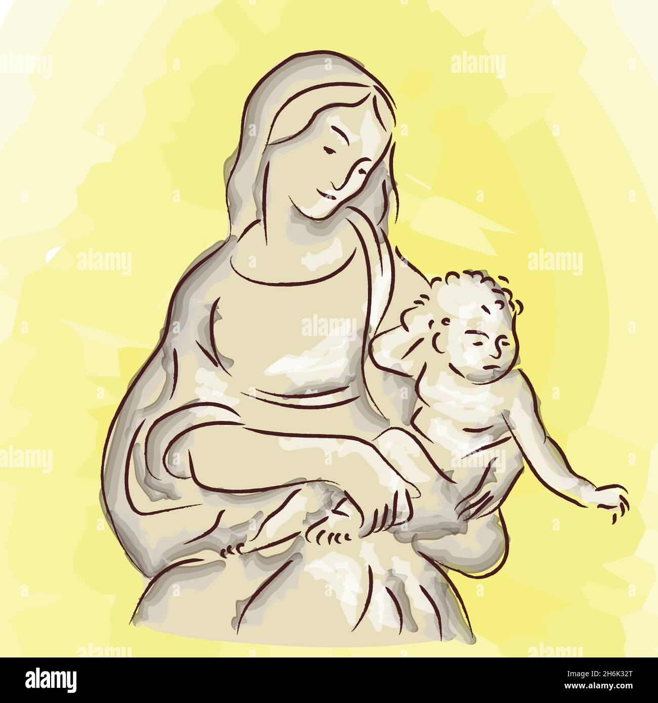 Birth of baby Jesus, image of the nativity scene, Christian religious ...