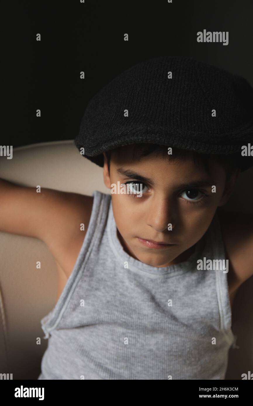 Close-up of a thoughtful boy using a digital tablet at home Stock Photo ...