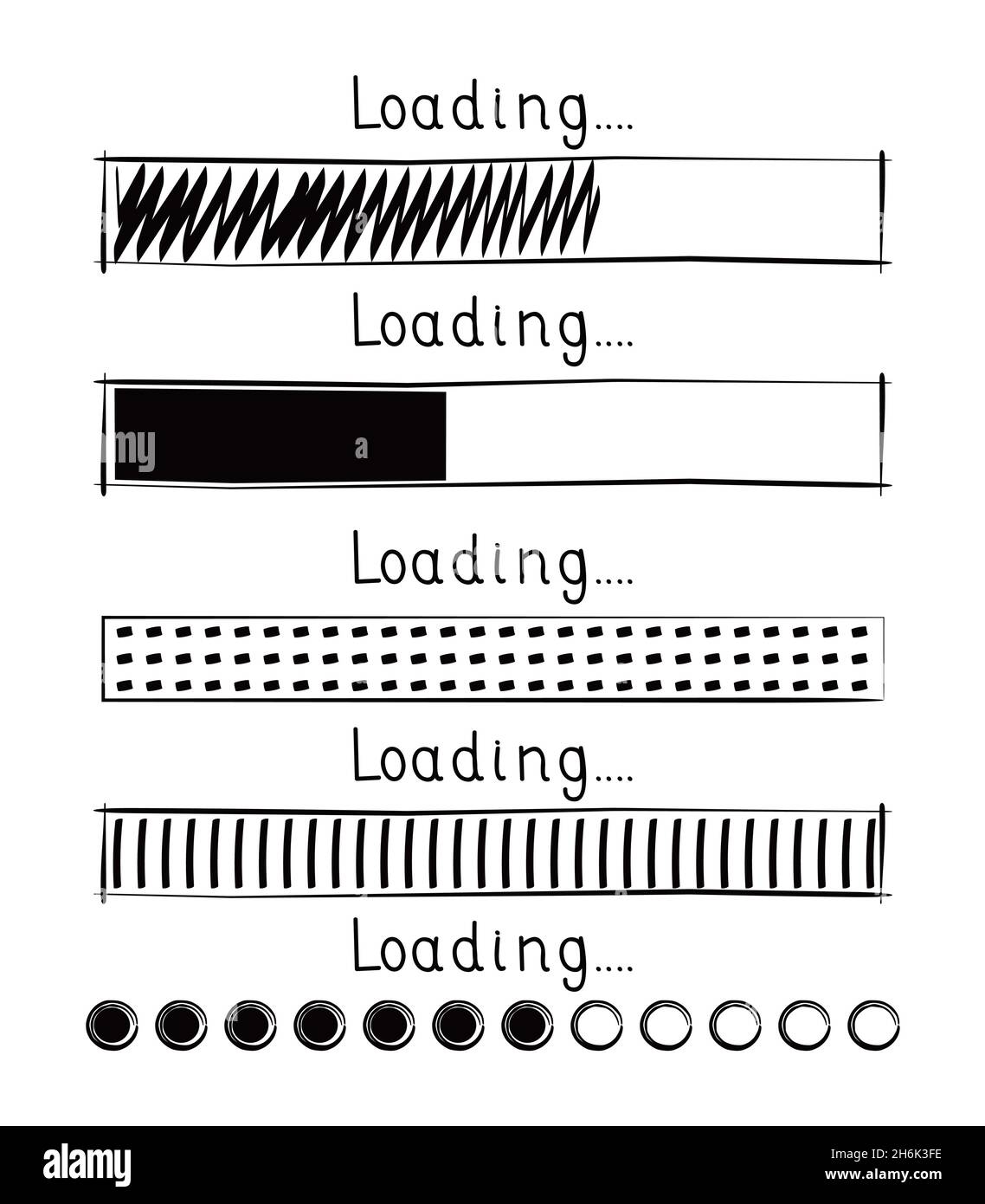 Loading Progress Bar Vector Style In Doodle Style Updated Progress