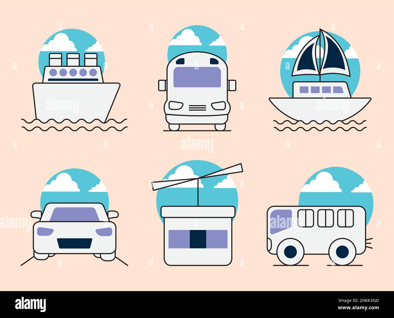colorful transport icon set design Stock Vector Image & Art - Alamy