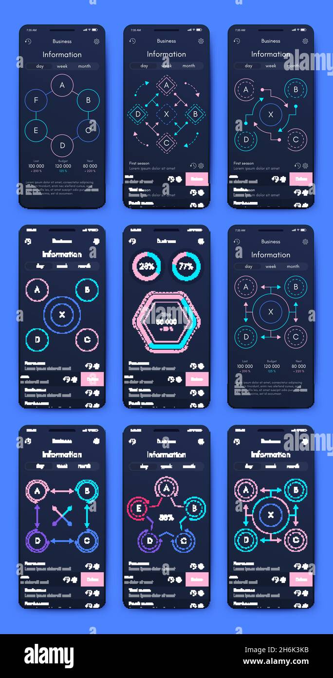 Vector graphics infographics with mobile phone. Template for creating ...