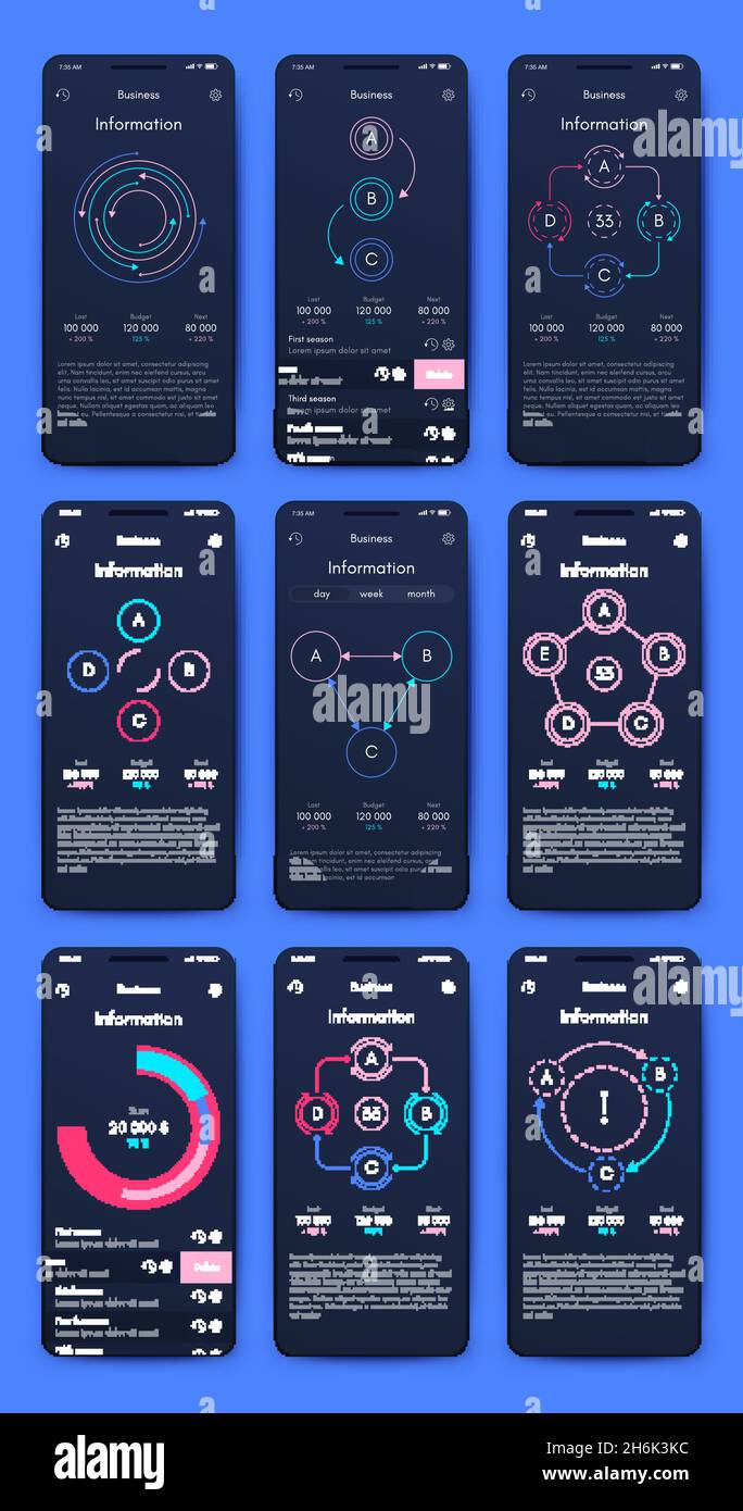 Vector graphics infographics with mobile phone. Template for creating ...