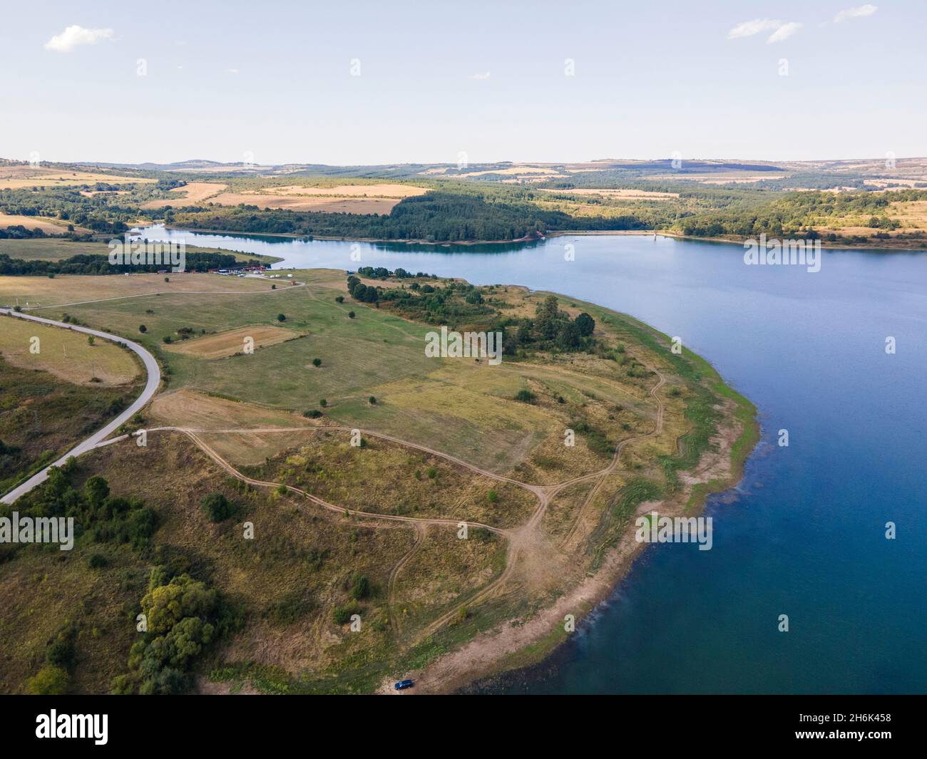Aerial view of Krapets Reservoir, Lovech Region, Bulgaria Stock Photo ...