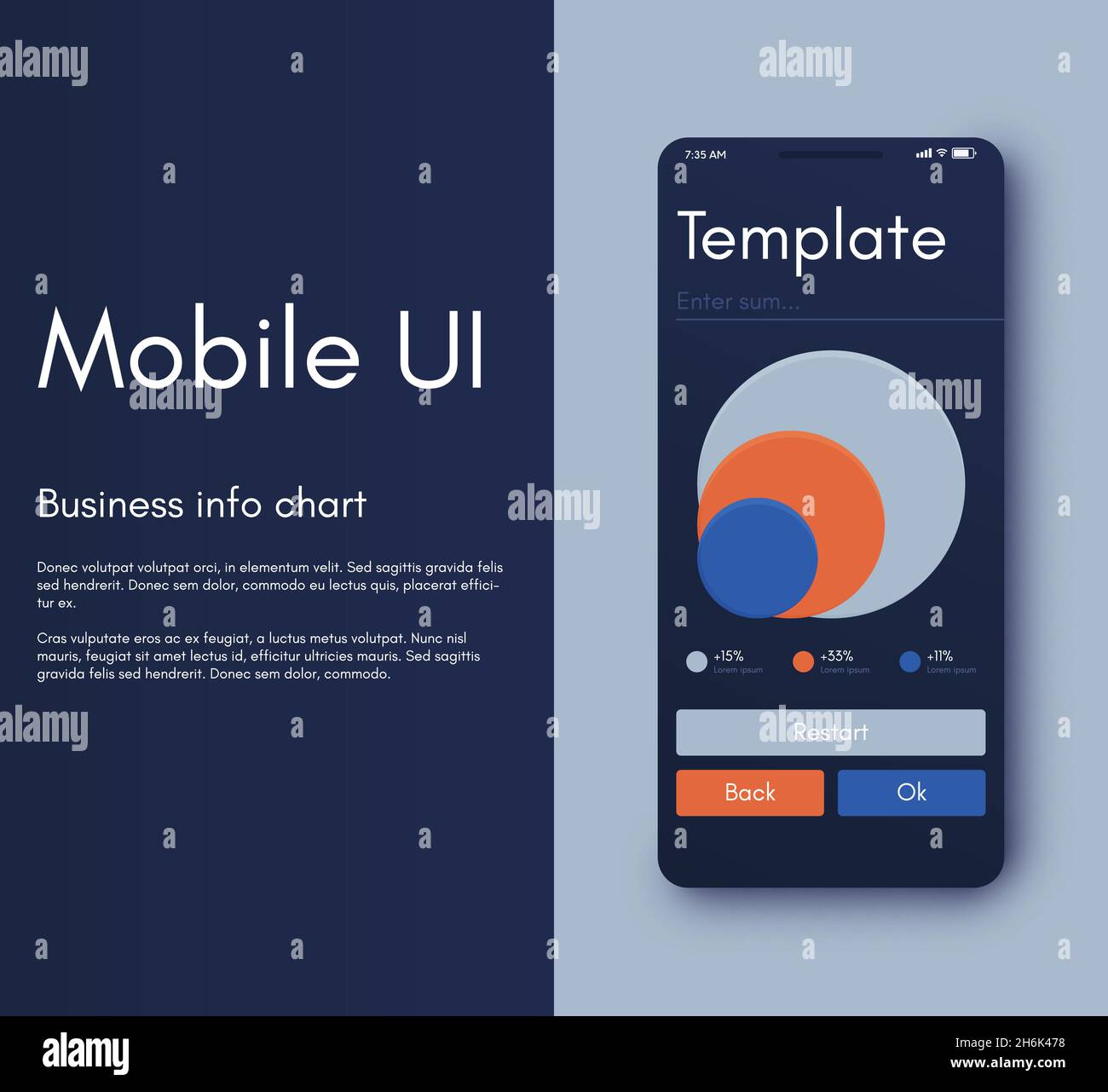 Vector graphics infographics with mobile phone. Template for creating ...