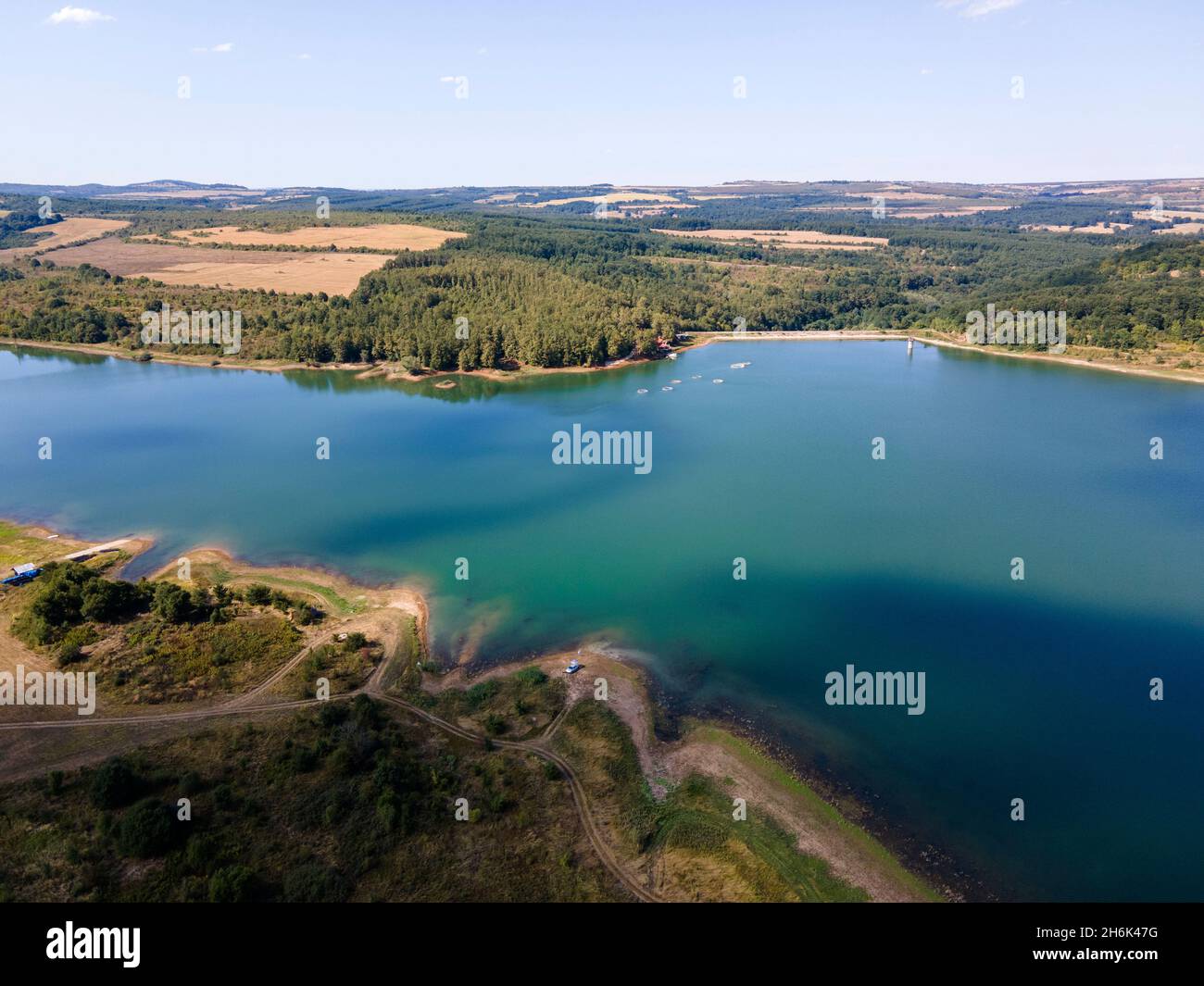 Aerial view of Krapets Reservoir, Lovech Region, Bulgaria Stock Photo ...