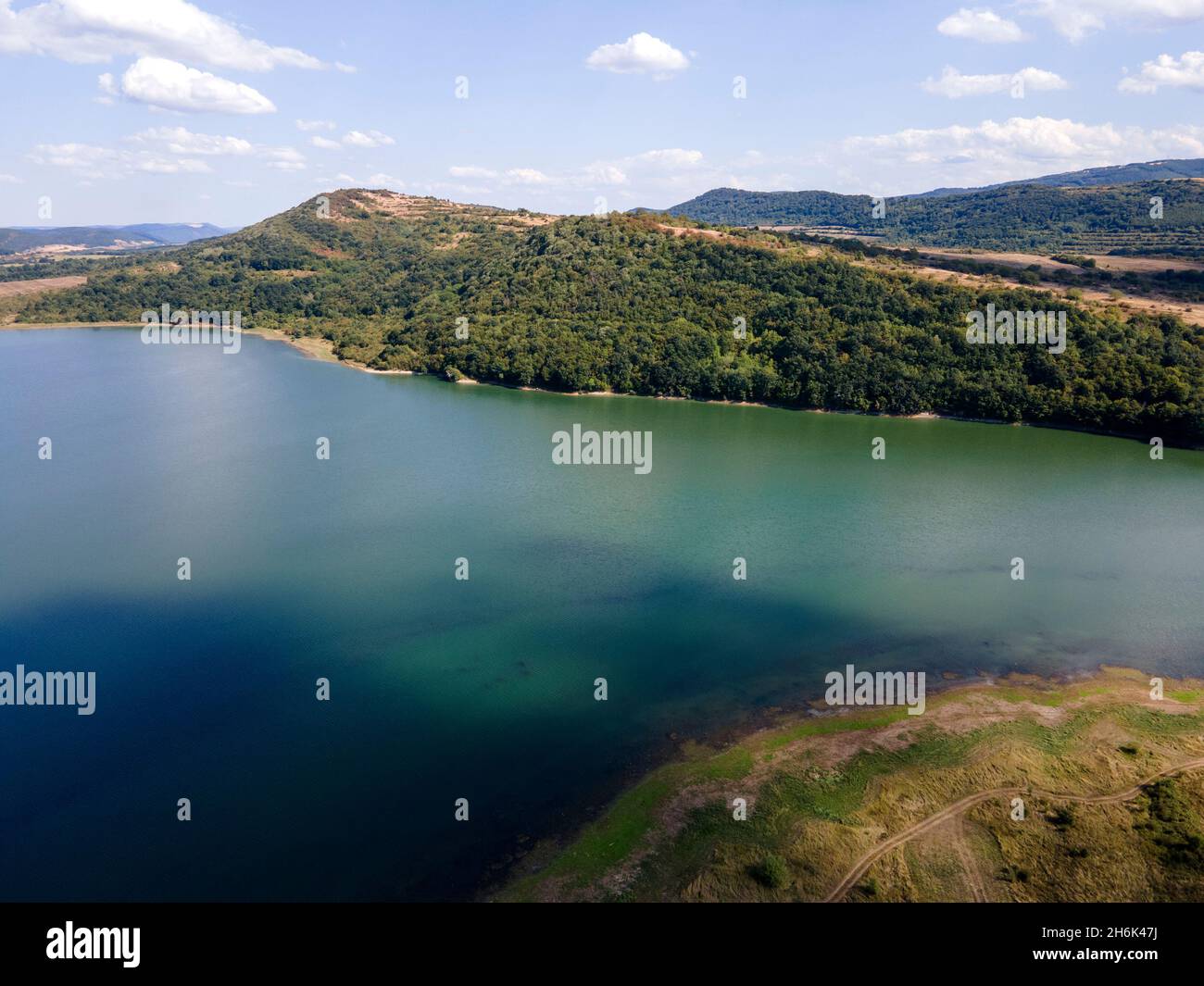 Aerial view of Krapets Reservoir, Lovech Region, Bulgaria Stock Photo ...