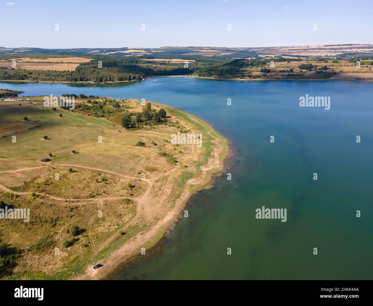 Aerial view of Krapets Reservoir, Lovech Region, Bulgaria Stock Photo ...