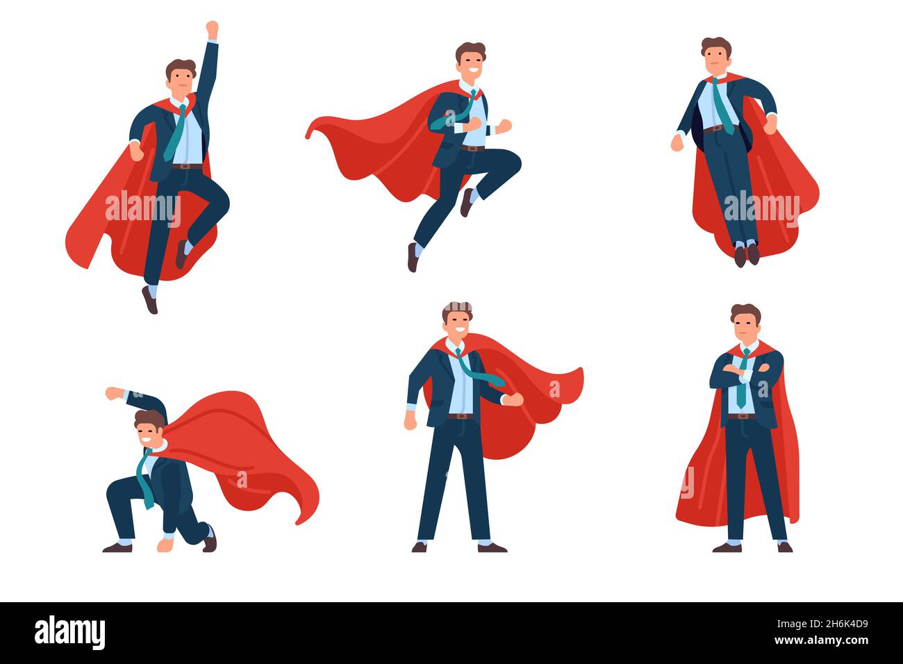 Super businessman poses. Professional superhero office manager ...
